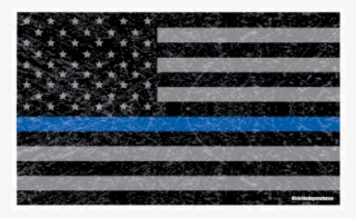 Rough Thin Blue Line American Flag Decal - Flag Of The United States ...