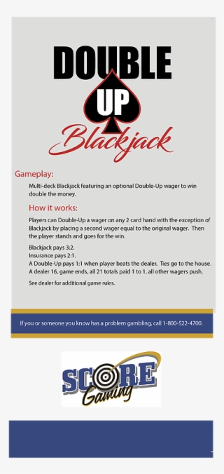 Double-up Blackjack Video - Flyer - 420x862 PNG Download - PNGkit