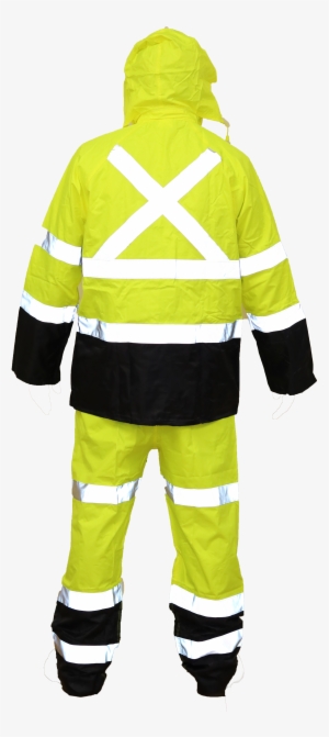 Storm Yellow/navy 2 Piece High Viz Rain Suit 3m Scotchlite ...