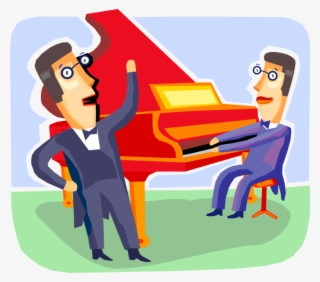 Vector Illustration Of Lounge Singer Musician Sings - Illustration ...