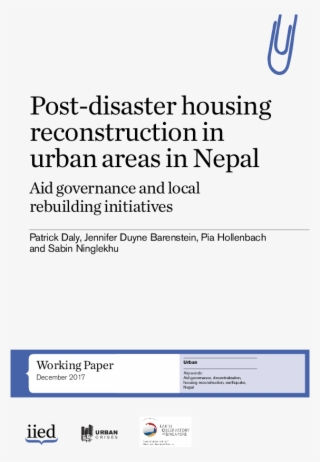 Post-disaster Housing Reconstruction In Urban Areas - 595x842 PNG ...