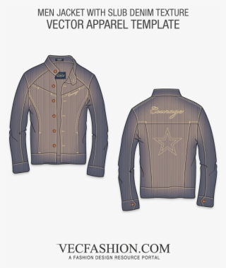 Denim Jacket With Slub Denim Texture - Jean Jacket Template Png ...