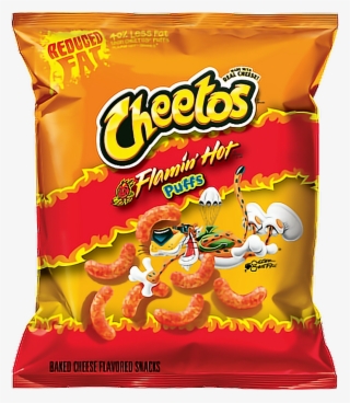 165 Kb Png - Cheetos Flamin Hot Puffs Reduced Fat - 334x483 PNG ...