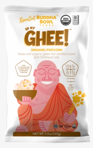 Ghee Butter Flavoured Popcorn - Lesser Evil Ghee Popcorn - 330x469 PNG ...