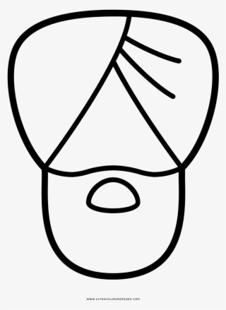 Turban Coloring Page - Line Art - 1000x1000 PNG Download - PNGkit