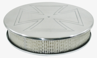 Cal Custom Air Cleaner Kit 14″ Iron Cross Chrome Billet - Circle ...