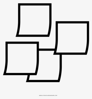 Sticky Notes Coloring Page - Line Art - 1000x1000 PNG Download - PNGkit
