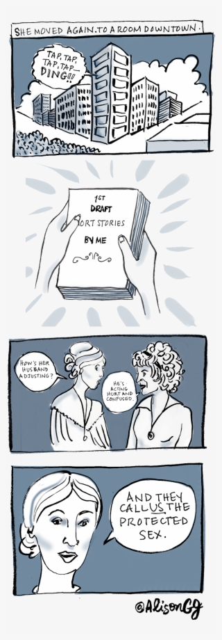 Virginia Woolf And Alice Munro In Conversation - Cartoon - 800x2146 PNG ...