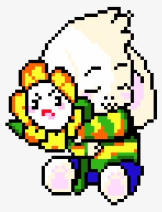 Undertale Asriel Head - Asriel Dreemurr Pixel Art - 390x360 PNG ...