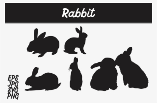 Rabbit Silhouette Set Svg Vector Image Bundle Graphic - Batik Mega ...